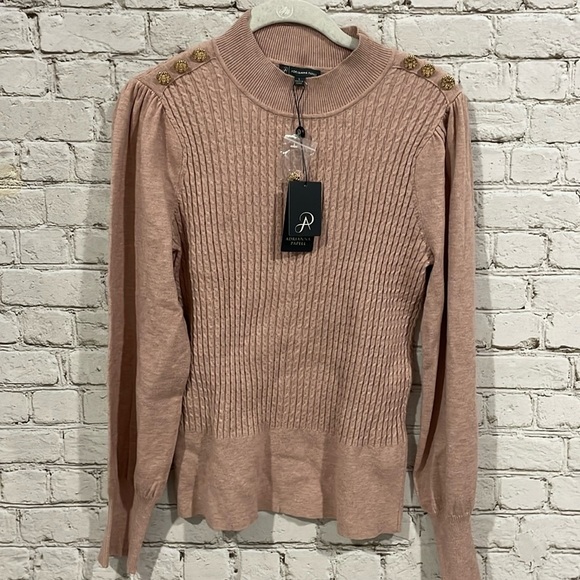 Adrianna Papell | Sweaters | Adrianna Papell Cable Knit Button Shoulder ...